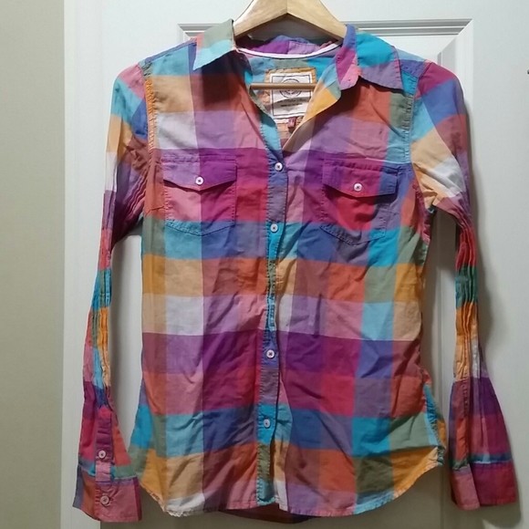 SO | Tops | So Perfect Shirt Multi Color Ls Button Down | Poshmark